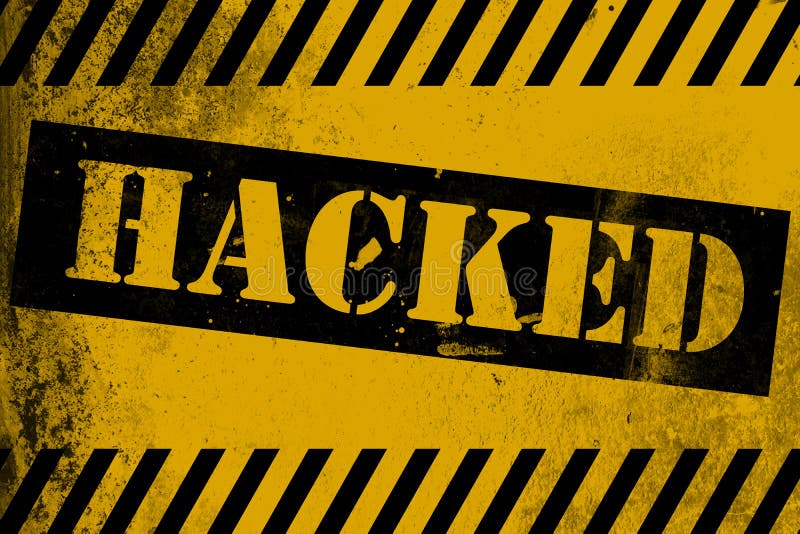 Hacked Sign Yellow with Stripes Stock Illustration - Illustration of ...