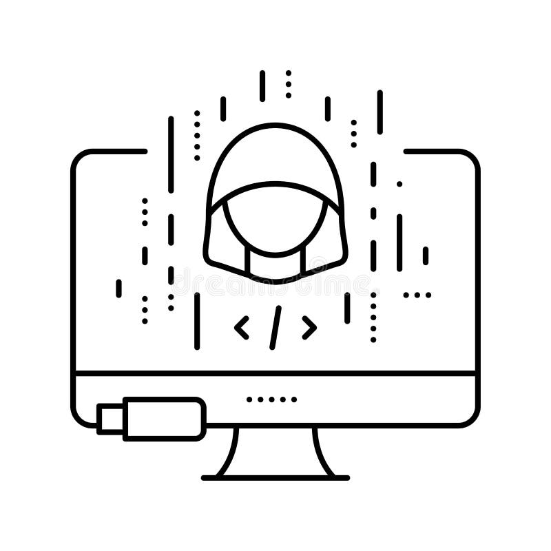 Software Erp Line Icon Vector Illustration Stock Vector Illustration Of Planning Processing