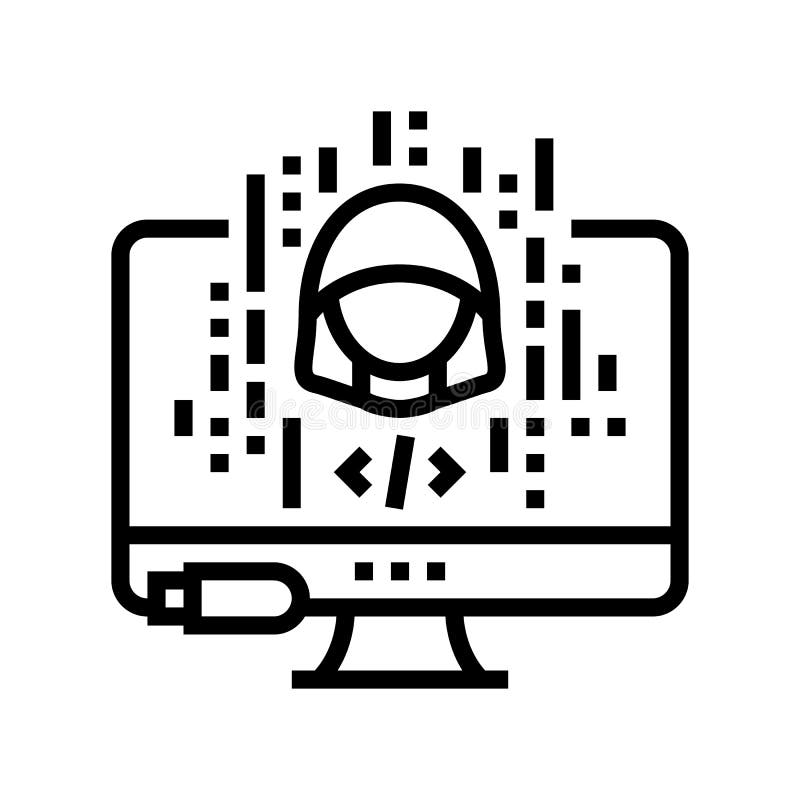 Software Erp Line Icon Vector Illustration Stock Vector Illustration Of Planning Processing