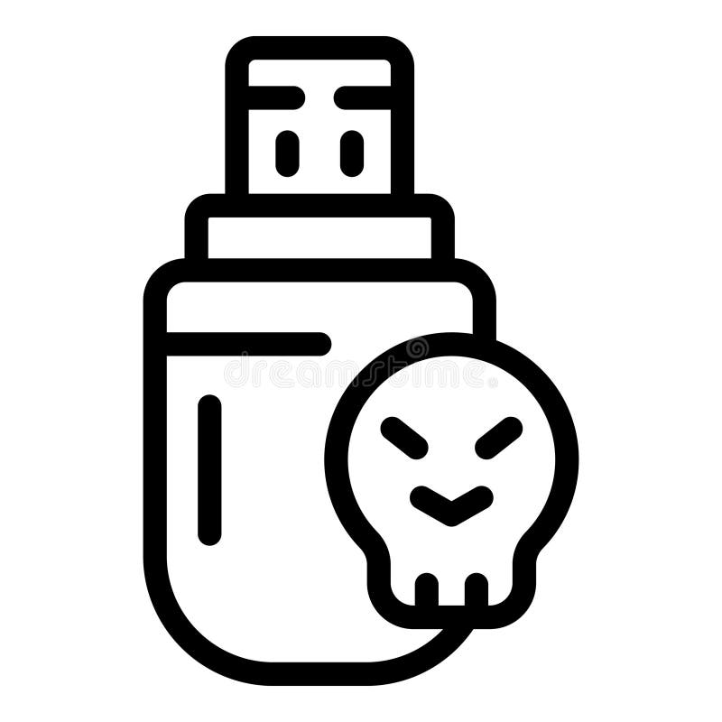 Hacked Usb Flash Icon Outline Vector. System Destroy Stock Vector ...