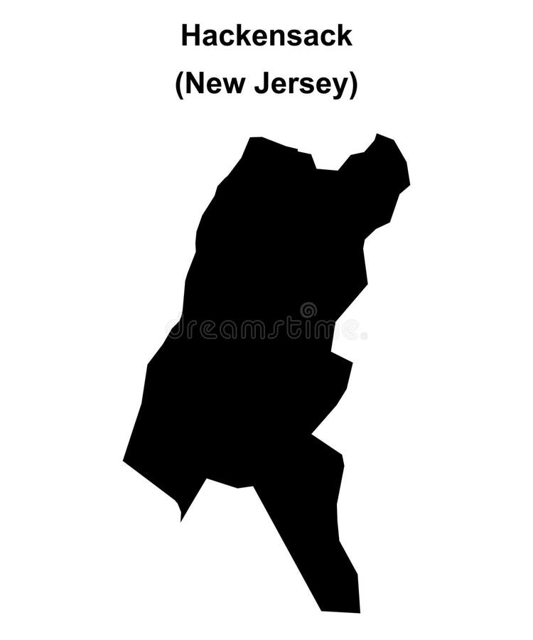 Hackensack outline map stock vector. Illustration of cartography ...