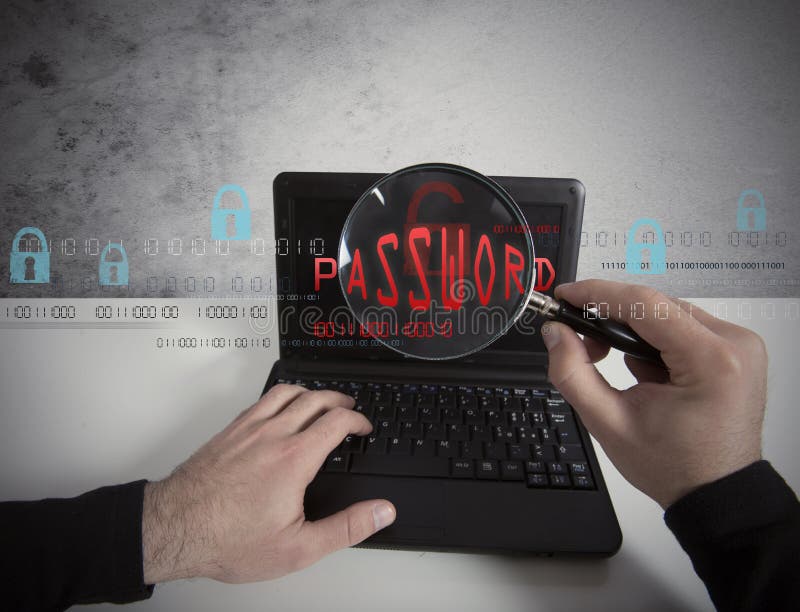 Ransomware Computer Virus Concept, Hacker with Monitor Stock Photo ...