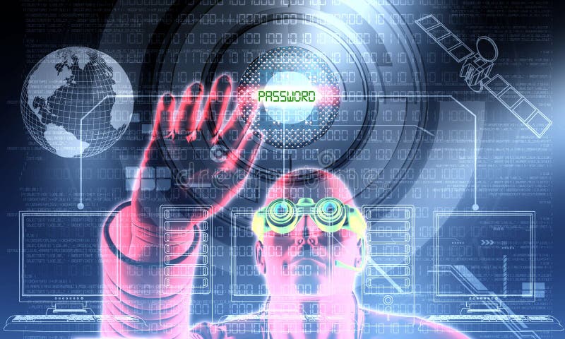 Hacker in action 03 stock illustration. Illustration of enter - 21051311