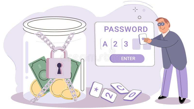 Hacker Activity Big Set Hacking Computer Phishing Account Cyber