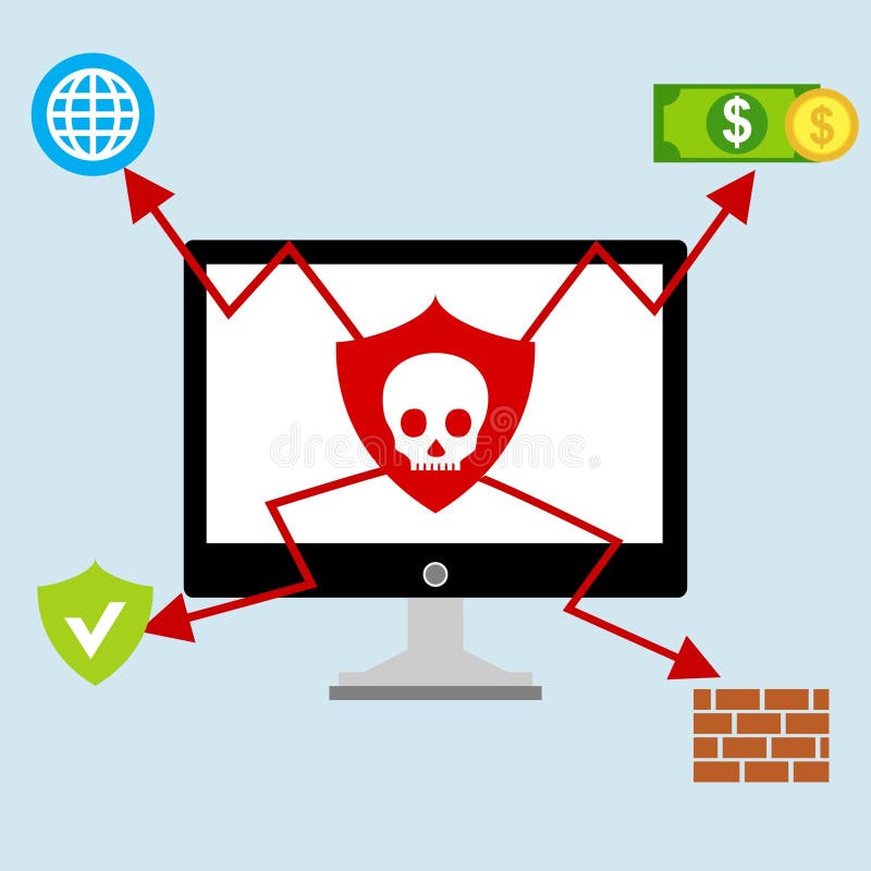 Alert Notification on Laptop Computer , Malware Concept, Spam Data ...