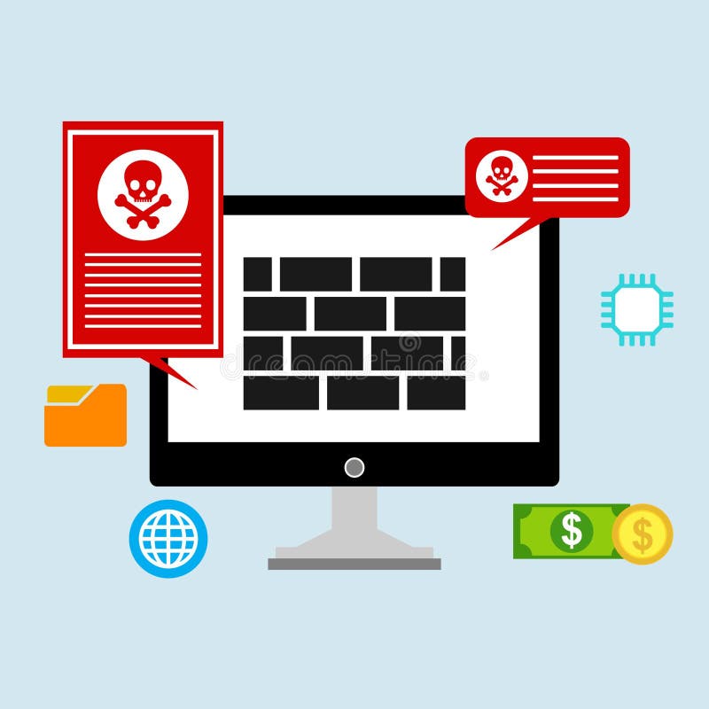Alert Notification on Laptop Computer Vector, Malware Concept, Spam Data, Fraud Internet Error ...