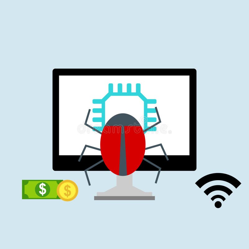 Alert Notification On Laptop Computer Vector Malware Concept Spam Data Fraud Internet Error