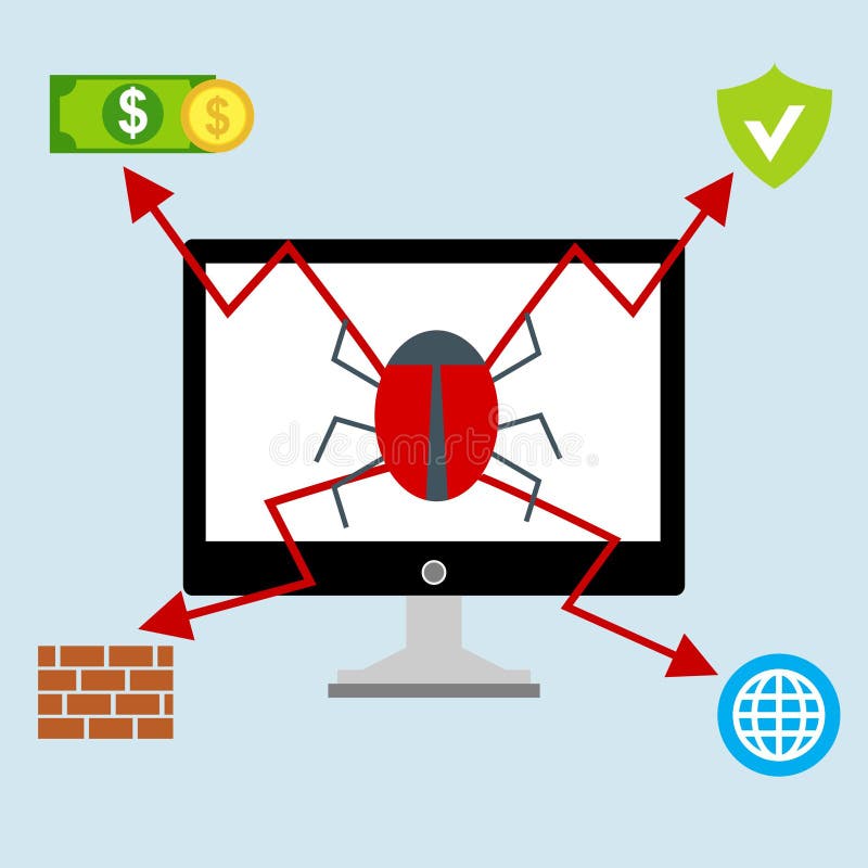 Alert Notification on Laptop Computer Vector, Malware Concept, Spam Data, Fraud Internet Error ...