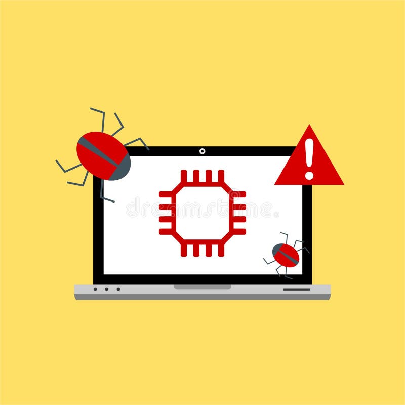 Alert Notification on Laptop Computer Vector, Malware Concept, Spam Data, Fraud Internet Error ...