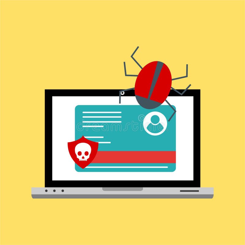 Alert Notification on Laptop Computer Vector, Malware Concept, Spam ...