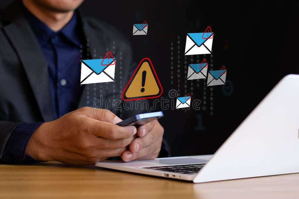 Hacker Alert, Network Attack Alert, Malicious Email Stock Photo - Image ...