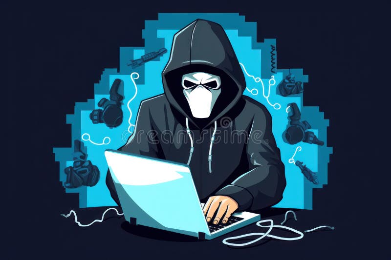 Hacker. Anonymous Hacker. Hacker 2d Illustration. Cyberspace Stock ...