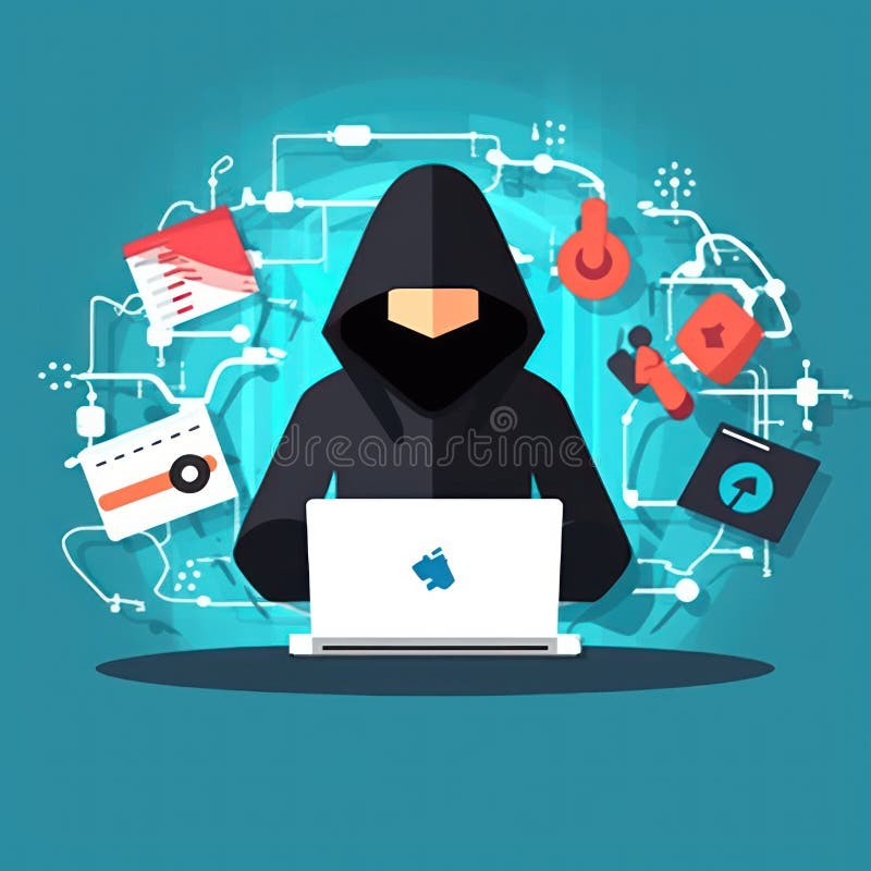 Hacker. Anonymous Hacker. Hacker 2d Illustration. Cyberspace Stock ...