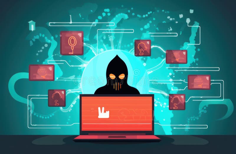 Hacker. Anonymous Hacker. Hacker 2d Illustration. Cyberspace Stock ...