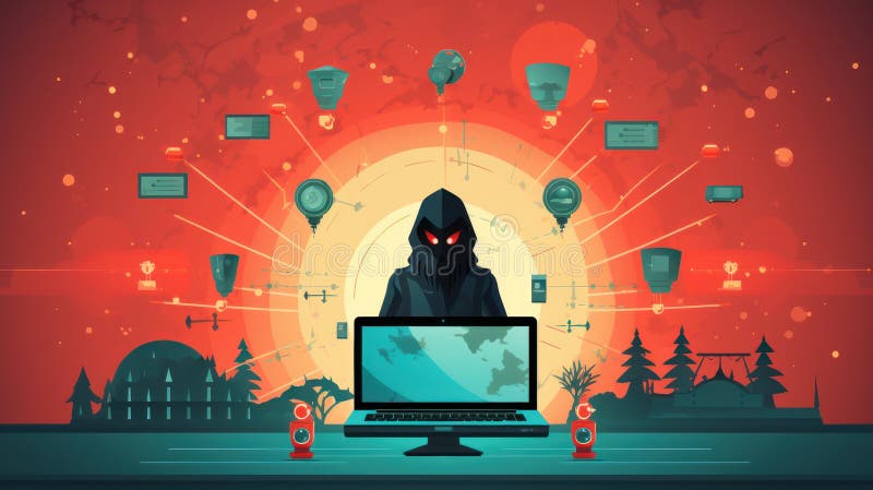 Hacker. Anonymous Hacker. Hacker 2d Illustration. Cyberspace Stock ...