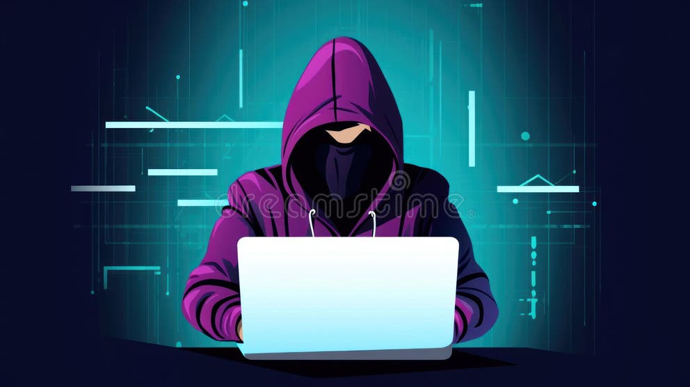 Hacker. Anonymous Hacker. Hacker 2d Illustration. Cyberspace Stock ...