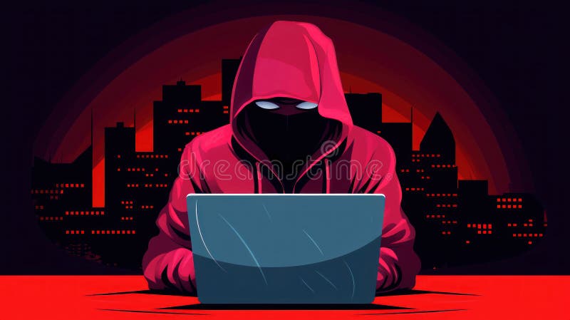 Hacker. Anonymous Hacker. Hacker 2d Illustration. Cyberspace Stock ...