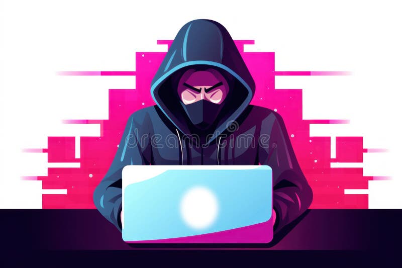 Hacker. Anonymous Hacker. Hacker 2d Illustration. Cyberspace Stock ...