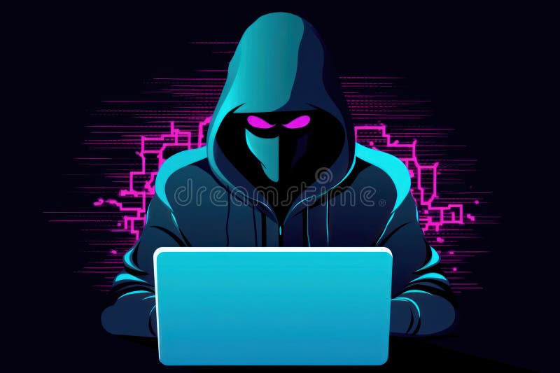 Hacker. Anonymous Hacker. Hacker 2d Illustration. Cyberspace Stock ...