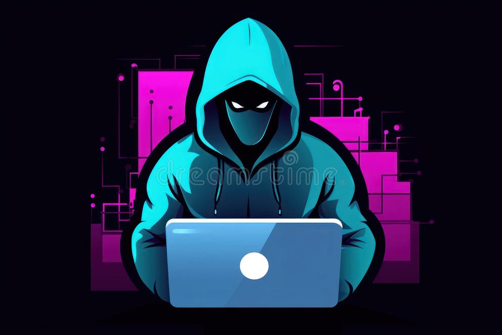 Hacker. Anonymous Hacker. Hacker 2d Illustration. Cyberspace Stock ...