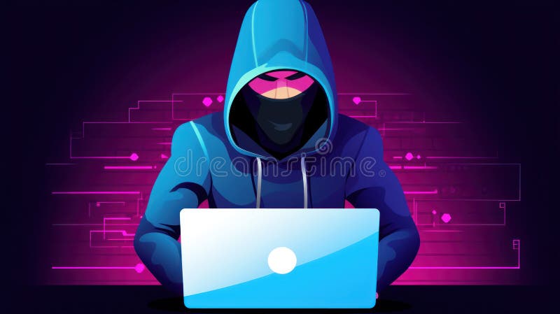 Hacker. Anonymous Hacker. Hacker 2d Illustration. Cyberspace Stock ...