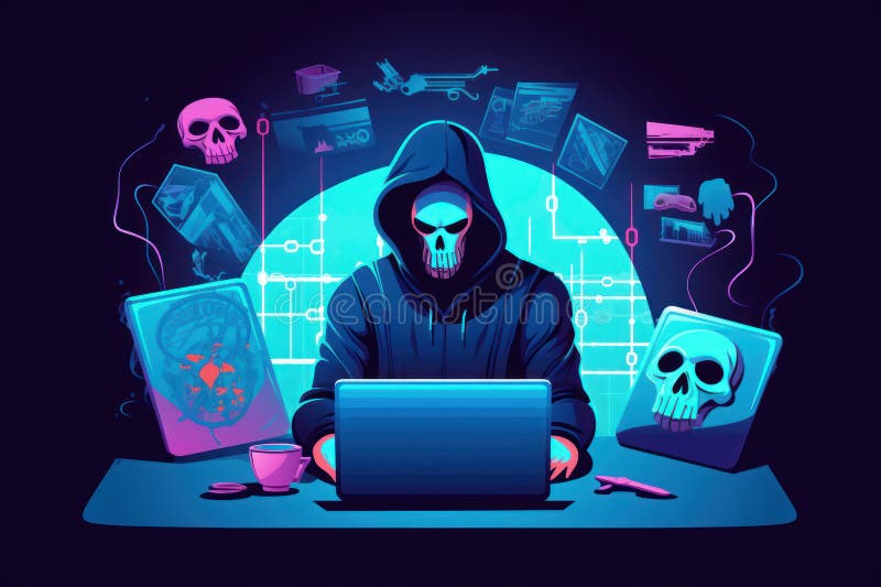 Hacker. Anonymous Hacker. Hacker 2d Illustration. Cyberspace Stock ...