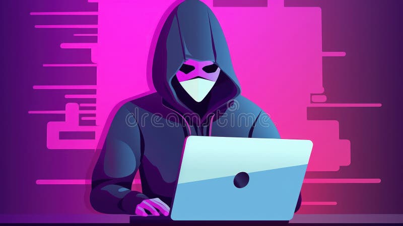 Hacker. Anonymous Hacker. Hacker 2d Illustration. Cyberspace Stock ...