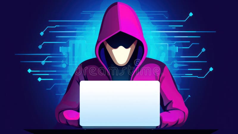 Hacker. Anonymous Hacker. Hacker 2d Illustration. Cyberspace Stock ...