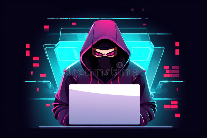 Hacker. Anonymous Hacker. Hacker 2d Illustration. Cyberspace Stock ...