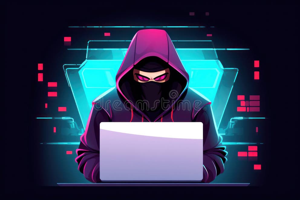 Hacker. Anonymous Hacker. Hacker 2d Illustration. Cyberspace Stock ...