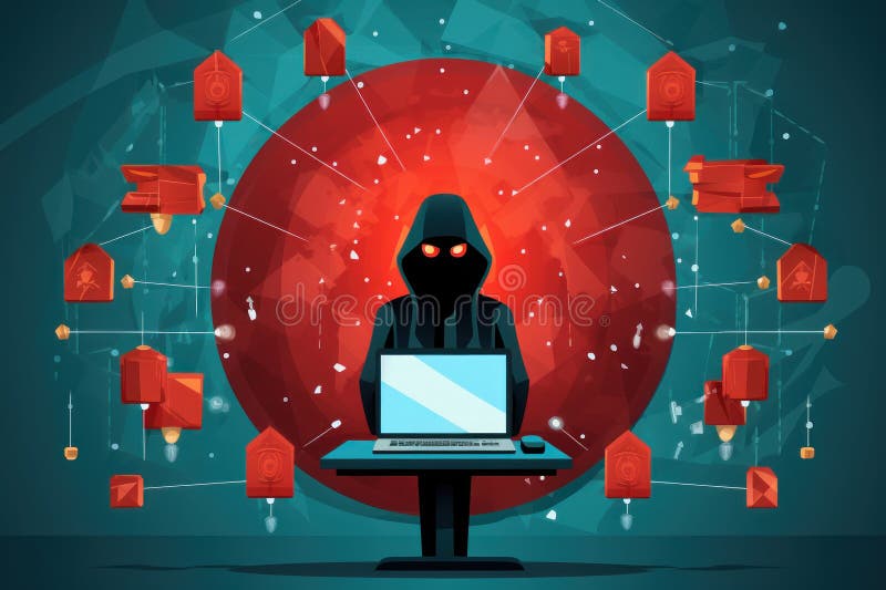 Hacker. Anonymous Hacker. Hacker 2d Illustration. Cyberspace Stock ...