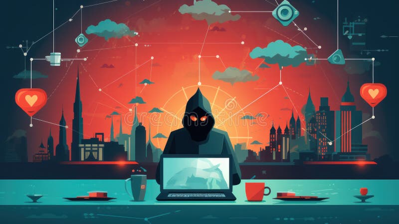 Hacker. Anonymous Hacker. Hacker 2d Illustration. Cyberspace Stock ...