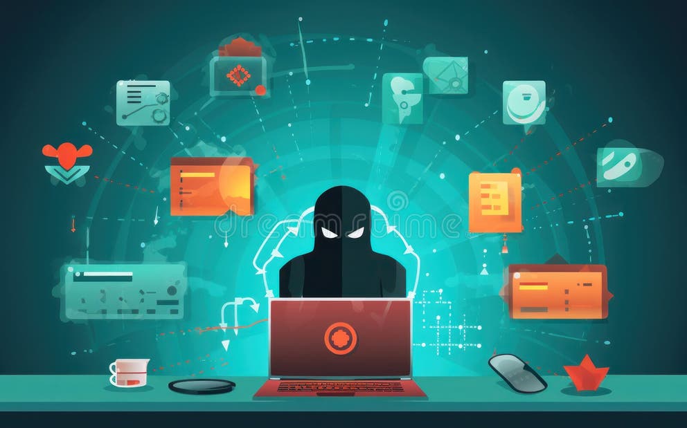 Hacker. Anonymous Hacker. Hacker 2d Illustration. Cyberspace Stock ...
