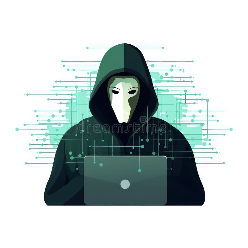 Hacker. Anonymous Hacker. Hacker 2d Illustration. Cyberspace Stock ...