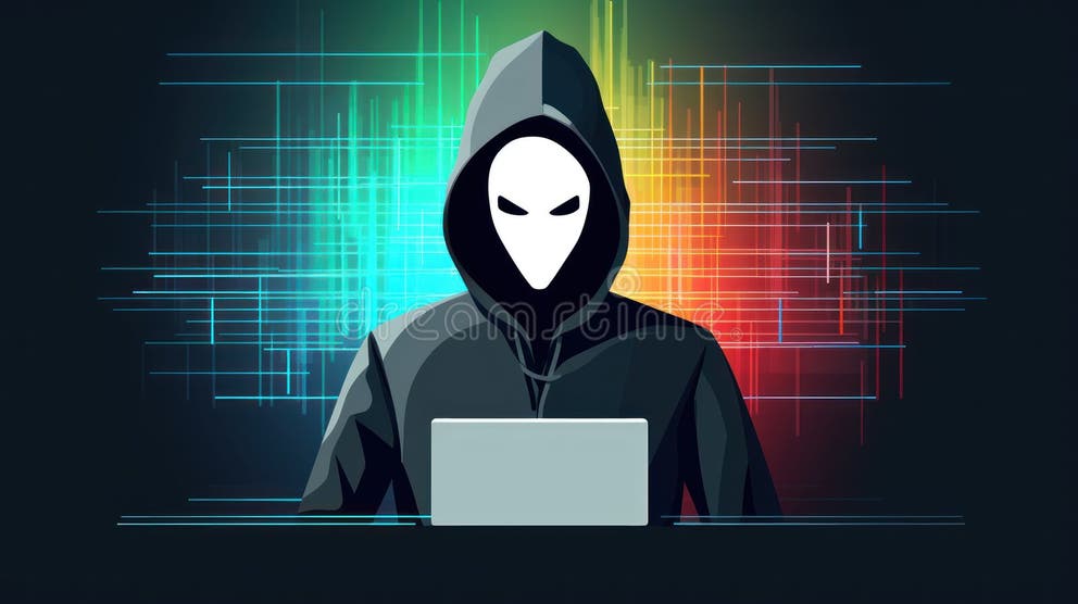Hacker. Anonymous Hacker. Hacker 2d Illustration. Cyberspace Stock ...