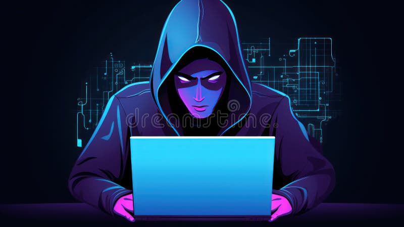 Hacker. Anonymous Hacker. Hacker 2d Illustration. Cyberspace Stock ...