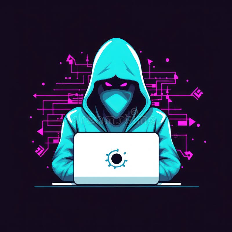 Hacker. Anonymous Hacker. Hacker 2d Illustration. Cyberspace Stock ...