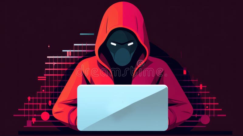 Hacker. Anonymous Hacker. Hacker 2d Illustration. Cyberspace Stock ...