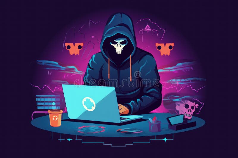 Hacker. Anonymous Hacker. Hacker 2d Illustration. Cyberspace Stock ...