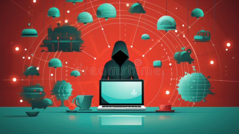 Hacker. Anonymous Hacker. Hacker 2d Illustration. Cyberspace Stock ...