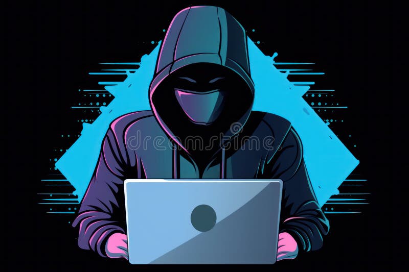 Hacker. Anonymous Hacker. Hacker 2d Illustration. Cyberspace Stock ...