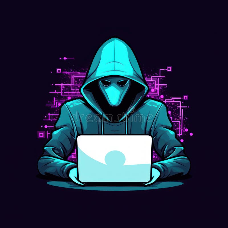 Hacker. Anonymous Hacker. Hacker 2d Illustration. Cyberspace Stock ...