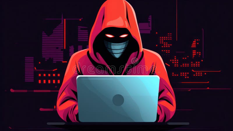 Hacker. Anonymous Hacker. Hacker 2d Illustration. Cyberspace Stock ...
