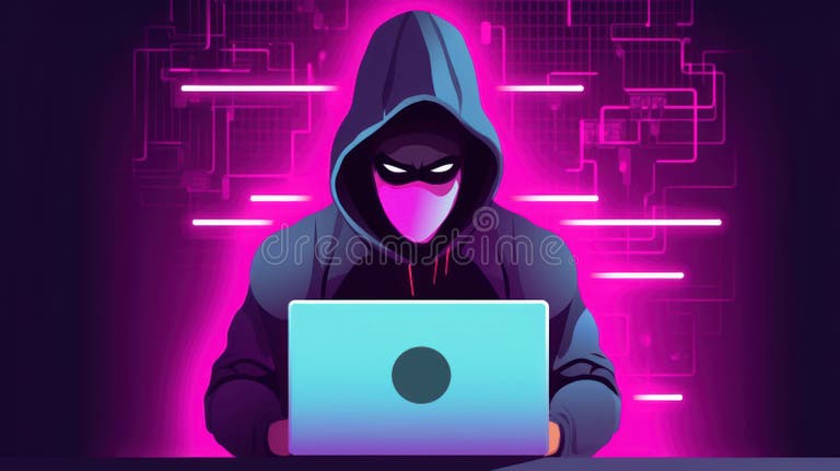 Hacker. Anonymous Hacker. Hacker 2d Illustration. Cyberspace Stock ...