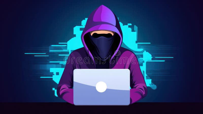 Hacker. Anonymous Hacker. Hacker 2d Illustration. Cyberspace Stock ...