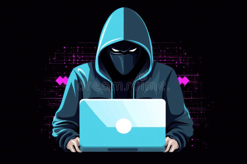 Hacker. Anonymous Hacker. Hacker 2d Illustration. Cyberspace Stock ...
