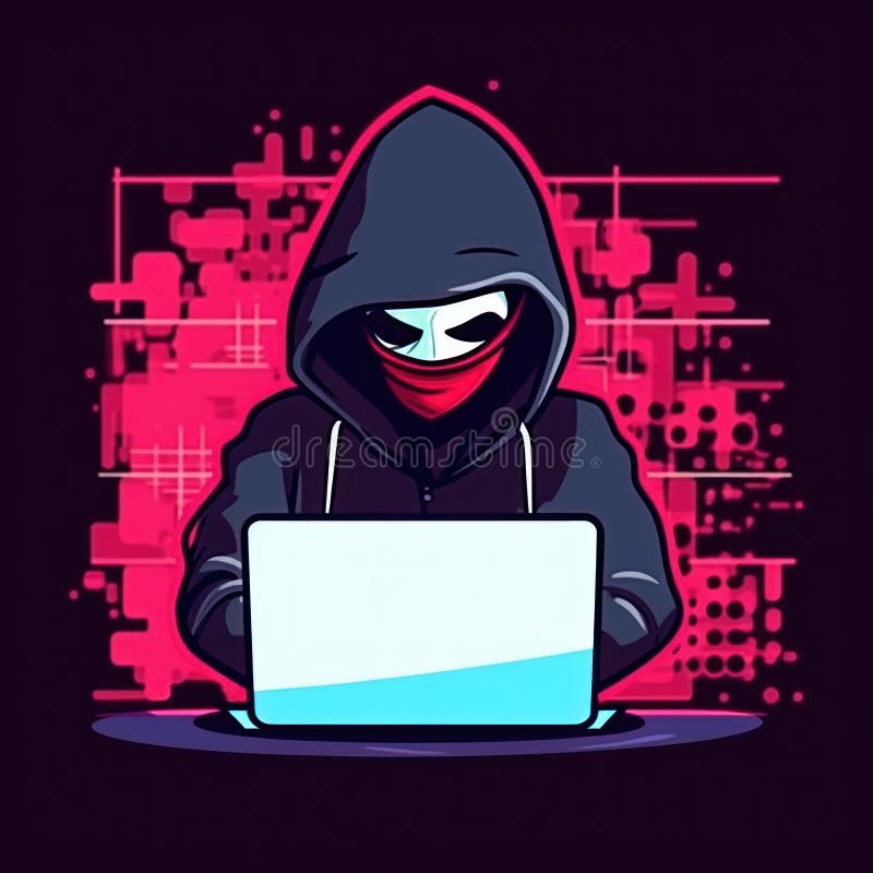 Hacker. Anonymous Hacker. Hacker 2d Illustration. Cyberspace Stock ...