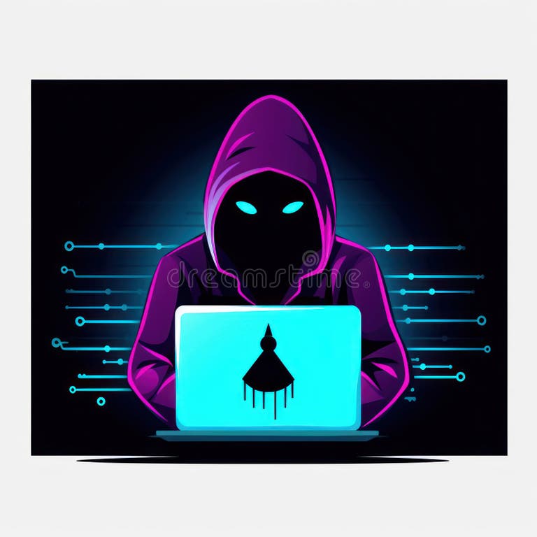 Hacker. Anonymous Hacker. Hacker 2d Illustration. Cyberspace Stock ...