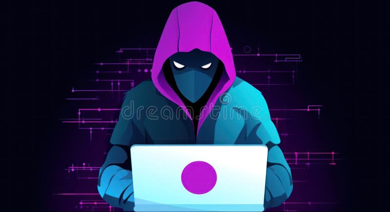 Hacker. Anonymous Hacker. Hacker 2d Illustration. Cyberspace Stock ...
