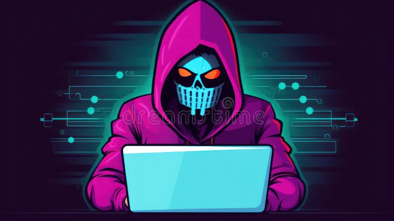 Hacker. Anonymous Hacker. Hacker 2d Illustration. Cyberspace Stock ...